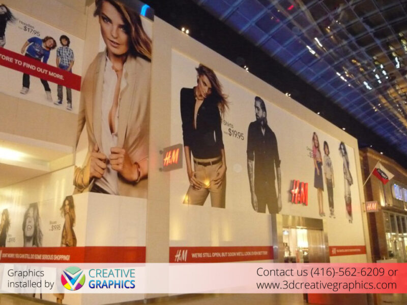 Storefront Graphics H&M advertisement in Toronto - 3D Creative Graphics